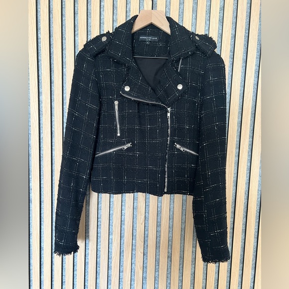 Generation Love | Jackets & Coats | Generation Love Black Tweed Biker ...